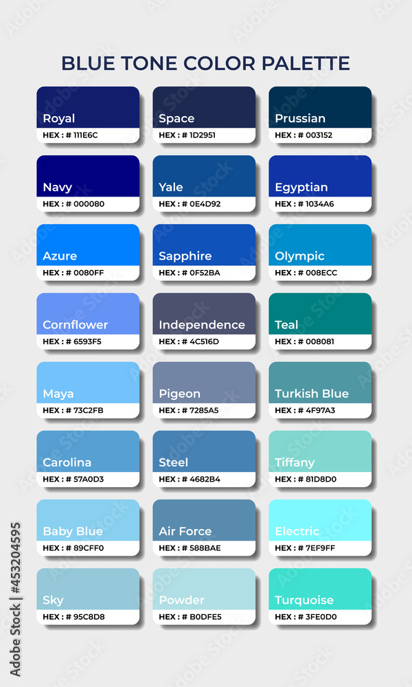 blue tone color palettes pantone swatch sets Stock Vector | Adobe Stock
