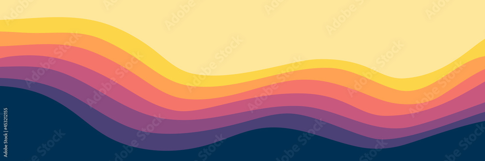 sunset color scheme wave pattern flat design good for wallpaper ...