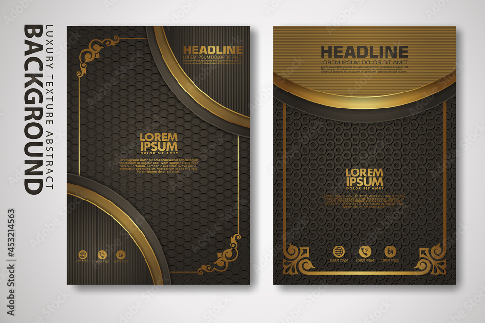 Vector set of cover design template with luxurious color, shine effect ...