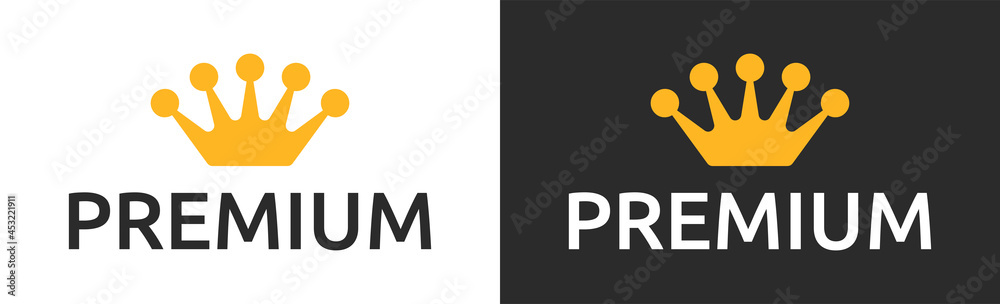 Premium with crown icon vector illustration Stock Vector | Adobe Stock
