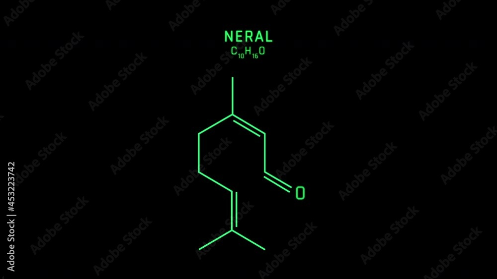Neral Skeletal Formula or Molecular Structure Symbol Neon Animation on ...