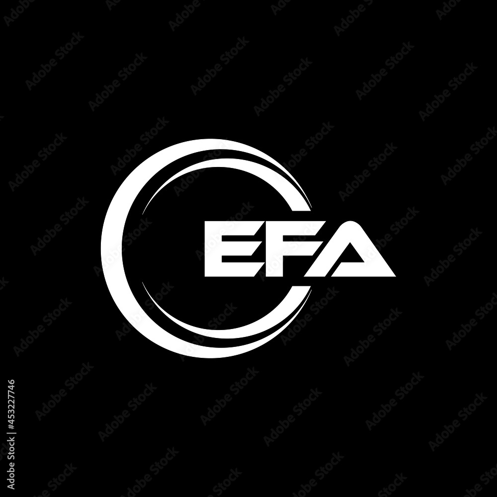 EFA letter logo design with black background in illustrator, vector ...