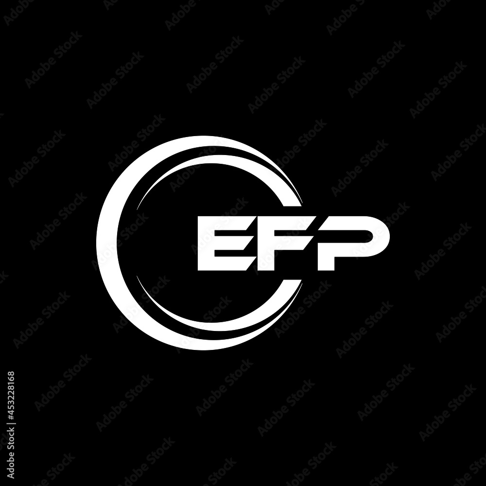 EFP letter logo design with black background in illustrator, vector ...