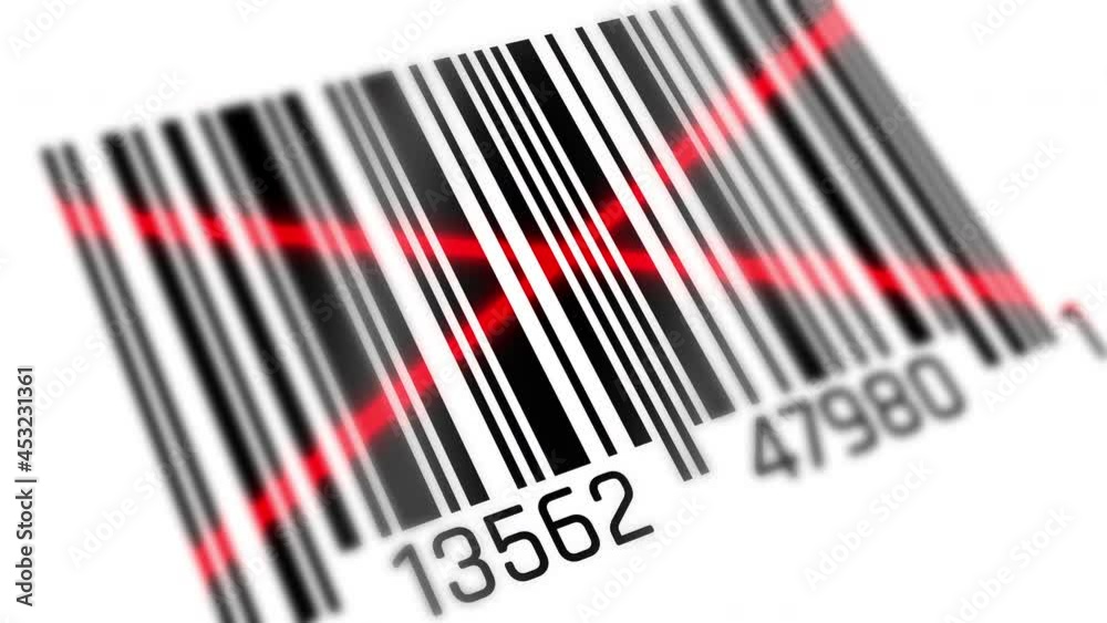 Barcode Scanning with Depth of Field or Bokeh Animation on White ...