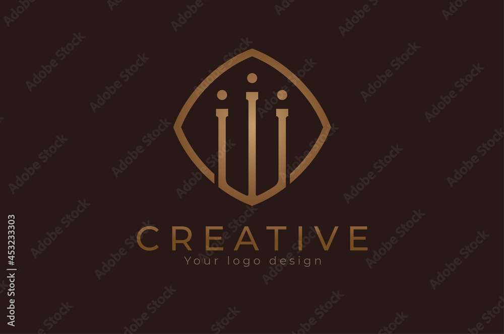 Triples I monogram logo. initial III with Gold line style design ...