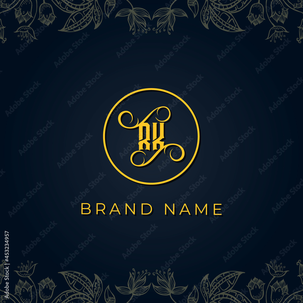 Royal luxury letter RK logo. Stock Vector | Adobe Stock