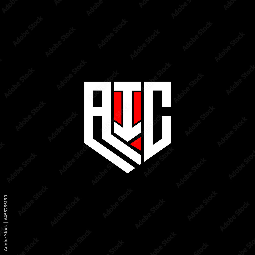 Vecteur Stock AIC letter logo design on black background. AIC creative ...