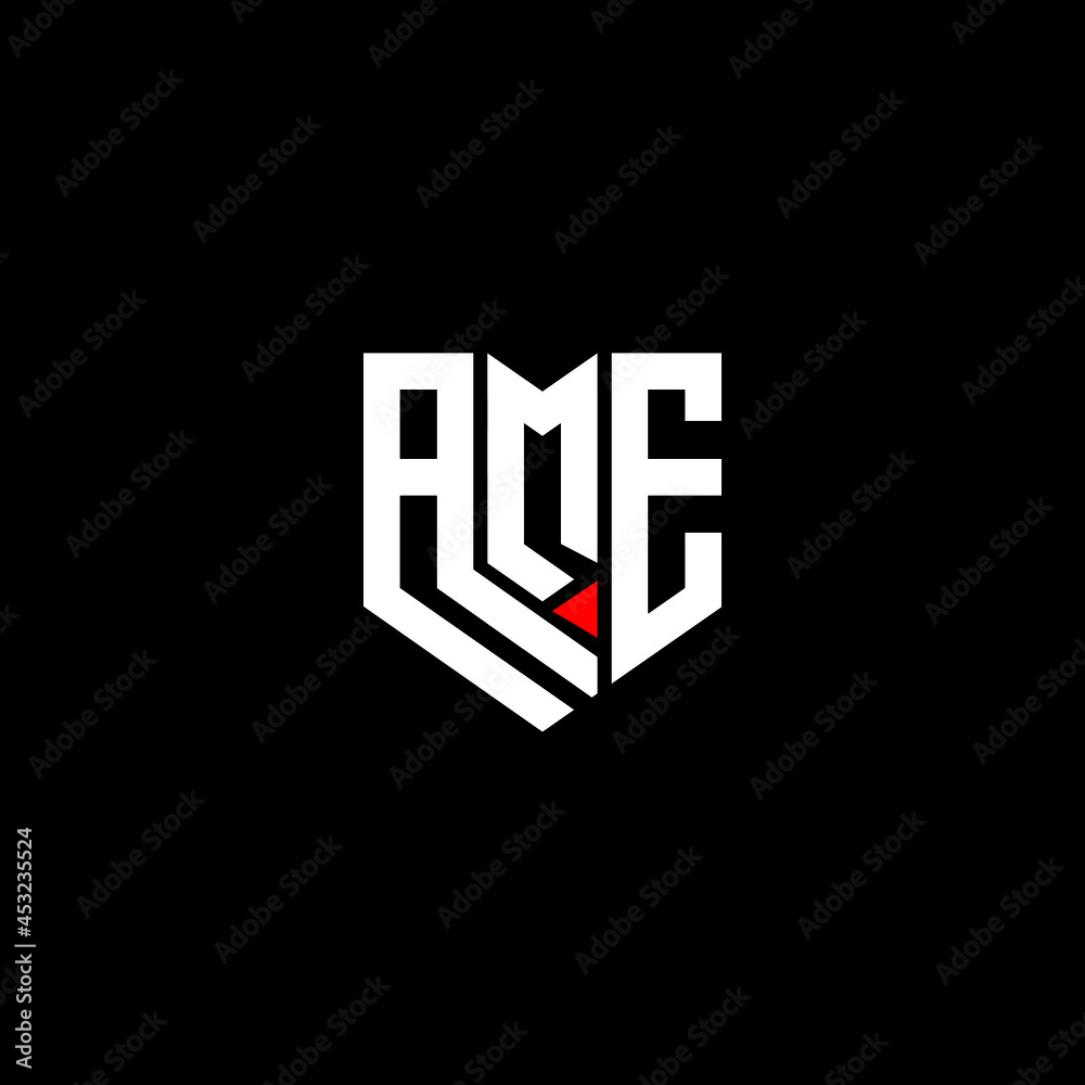 AME letter logo design on black background. AME creative initials ...