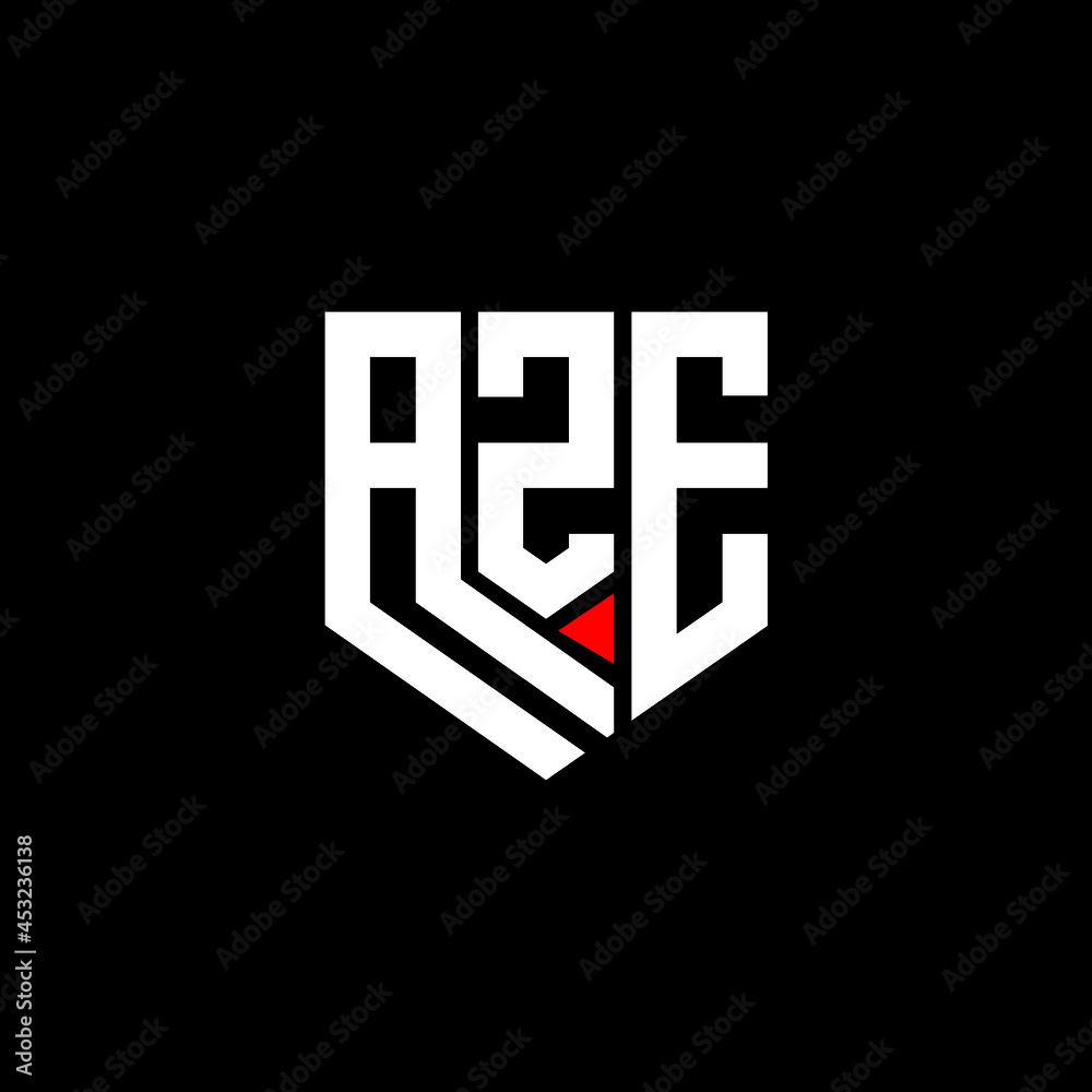 AZE letter logo design on black background. AZE creative initials ...