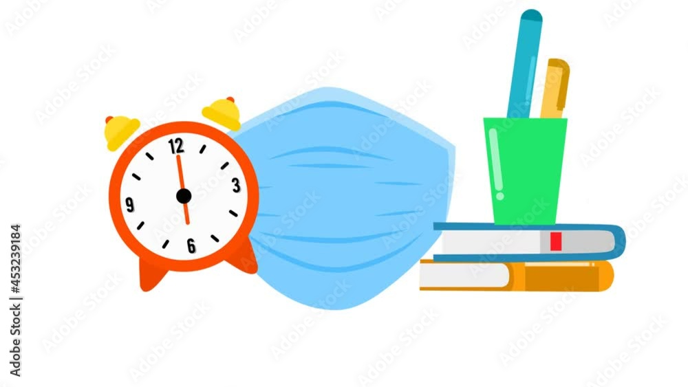 animation illustration of back to school in pandemic concept perfect ...