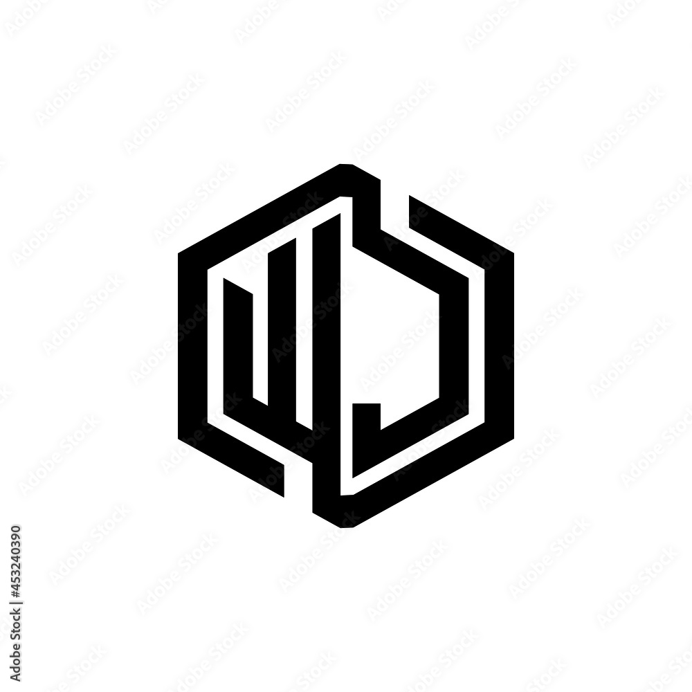 WJ letter logo design with white background in illustrator, vector logo ...