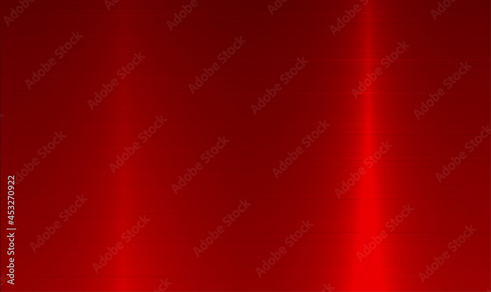 Red metal technology horizontal background with polished, brushed ...