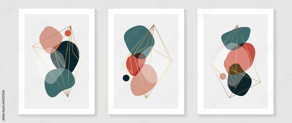 Abstract Math art background vector. Modern block color art wallpaper ...