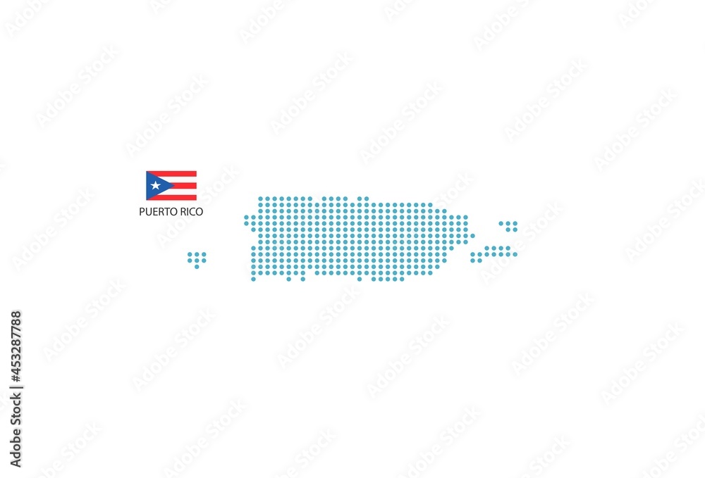 Puerto Rico map design blue circle, white background with Puerto Rico ...