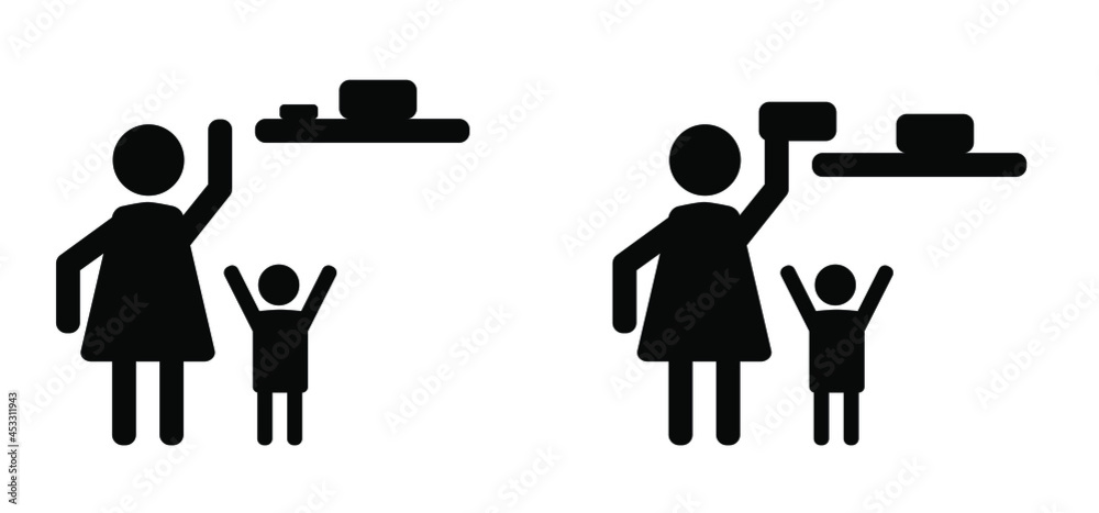 Stick man sign, Keep out of the reach, keep away from children or store ...