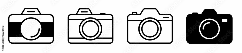 Camera icon set. Video camera icons set. Photo camera silhouettes icon ...