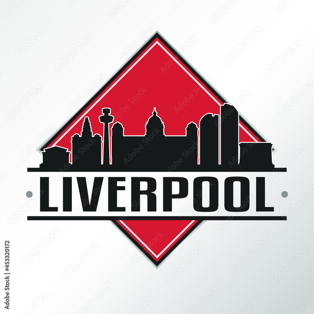 Liverpool, UK Skyline Logo. Adventure Landscape Design Vector ...