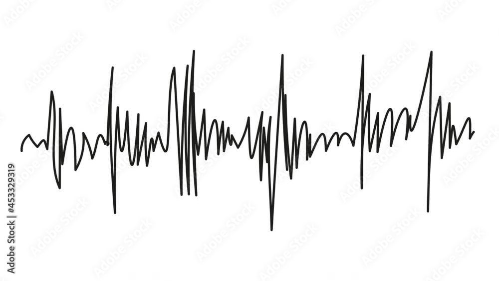 Self-line drawing sound, heart rate rhythm. Decibels of noise in one ...
