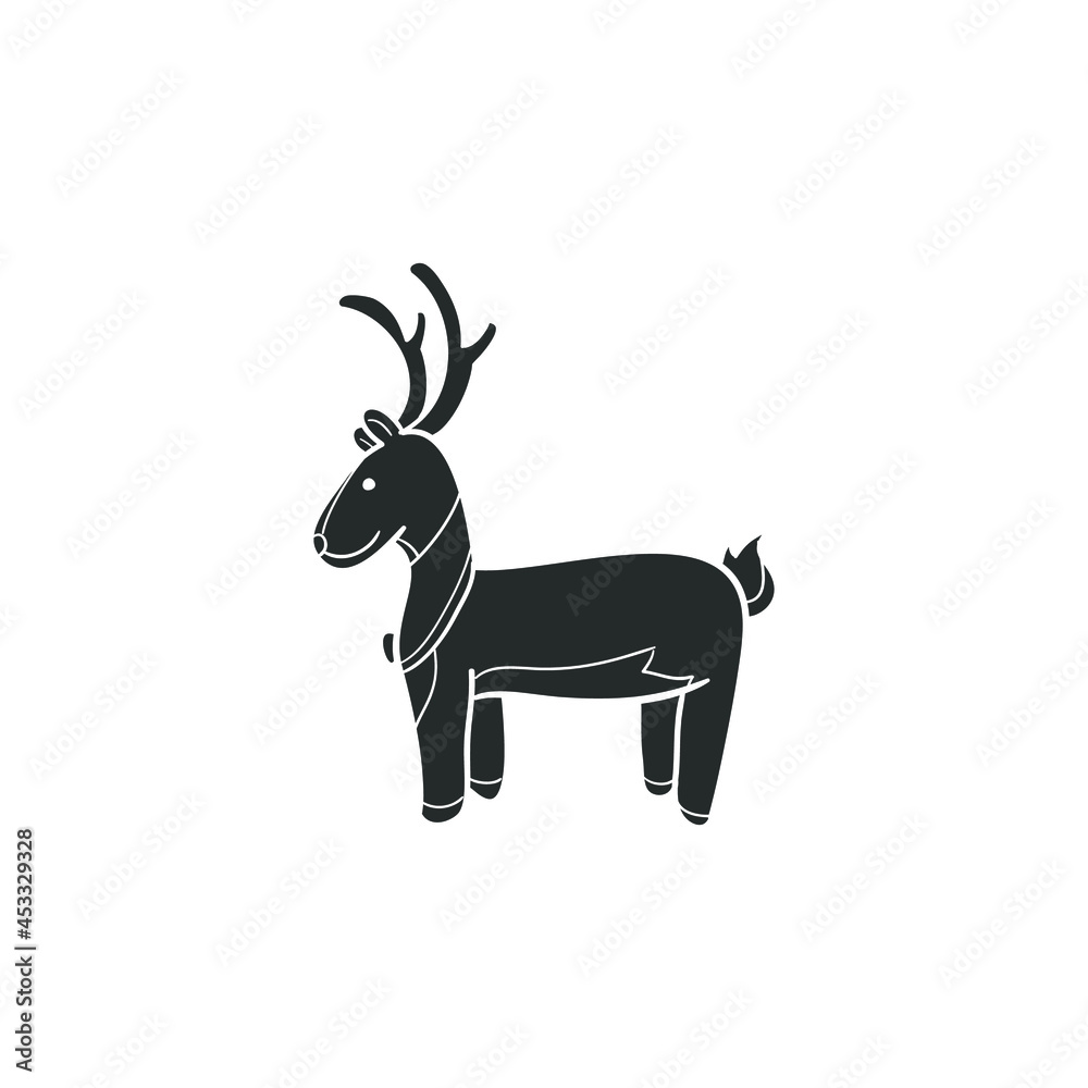 Santa Claus Reindeer Icon Silhouette Illustration. Deer Vector Graphic ...