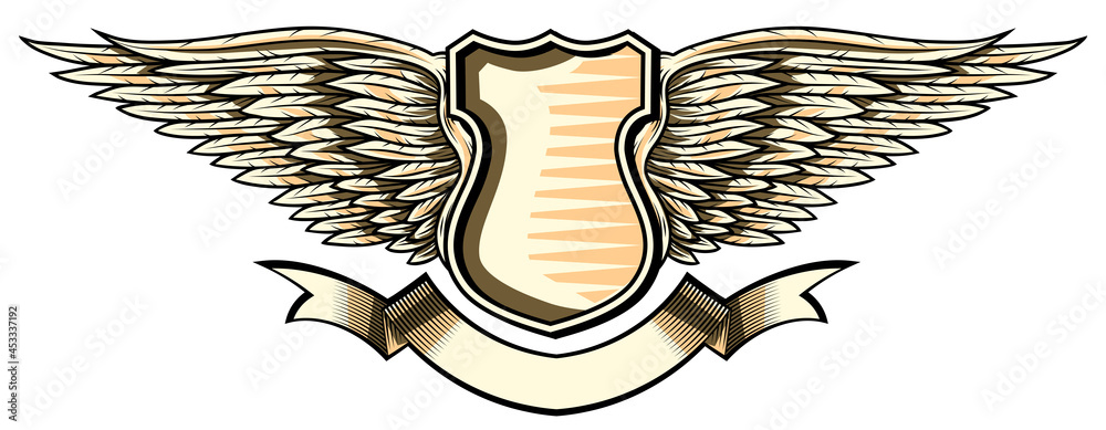 Blank Winged Shield