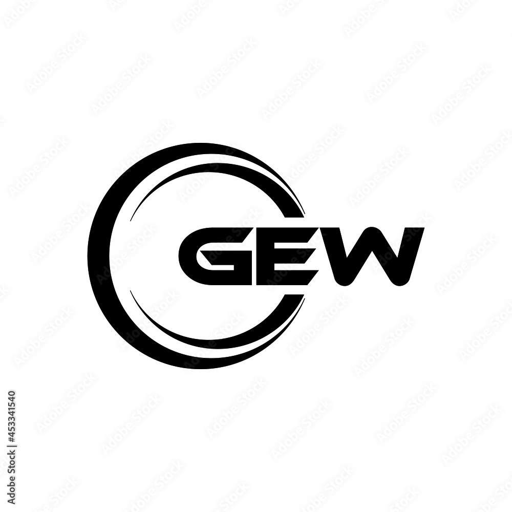 GEW letter logo design with white background in illustrator, vector ...