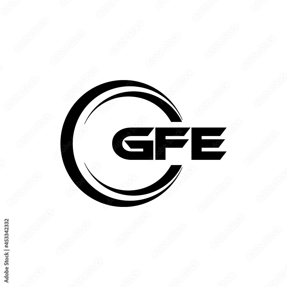 GFE letter logo design with white background in illustrator, vector ...