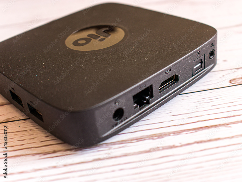 Assam, india - April 28, 2020 : Jio fibre/tv set top box 4k. Stock ...