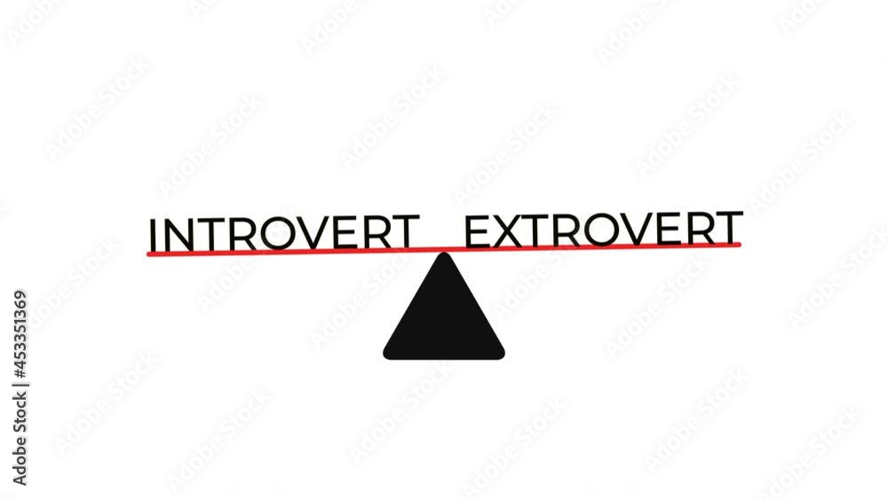 Balance Scales or Seesaw of Introvert and Extrovert Animation on White ...