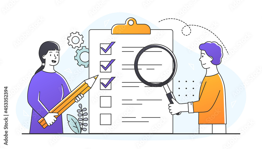 Quality test and satisfaction concept. Customers evaluate the product ...