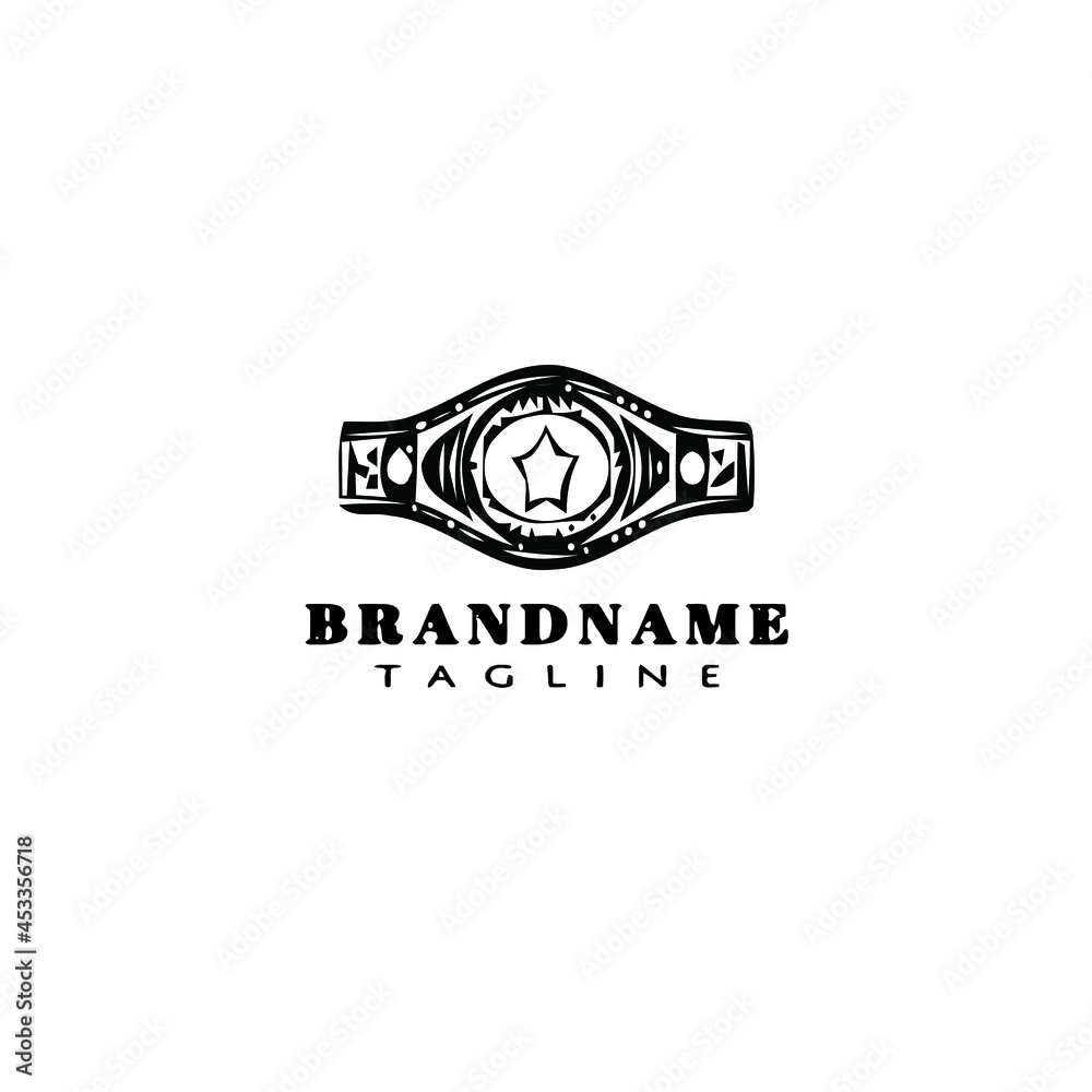 championship belt cartoon logo icon design template black cute vector ...