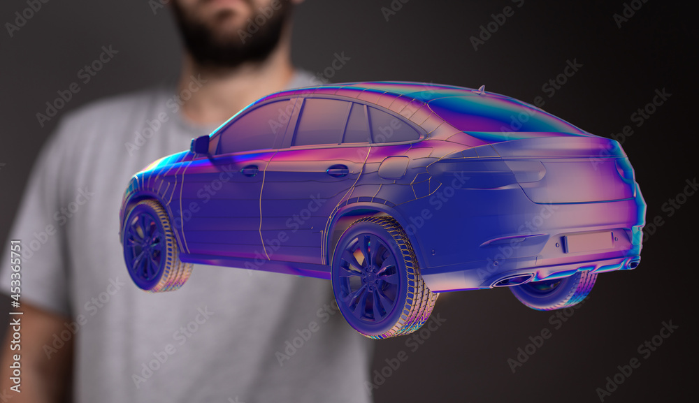 Driverless autonomous vehicle with lidar technology Stock Photo | Adobe ...