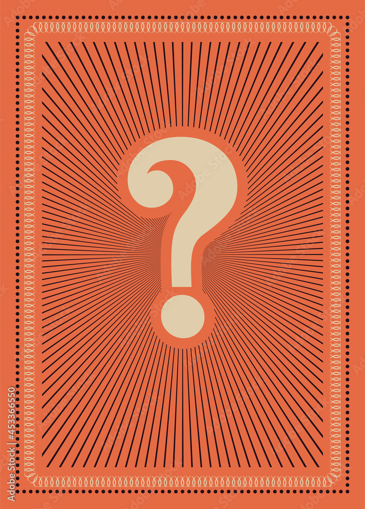 Question mark vintage style poster. Retro vector illustration. Stock ...