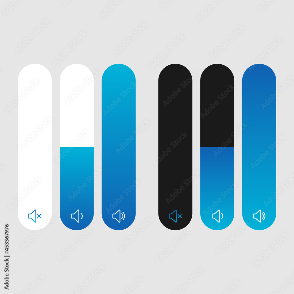 Blue volume indicator in light and dark versions. Created for ...