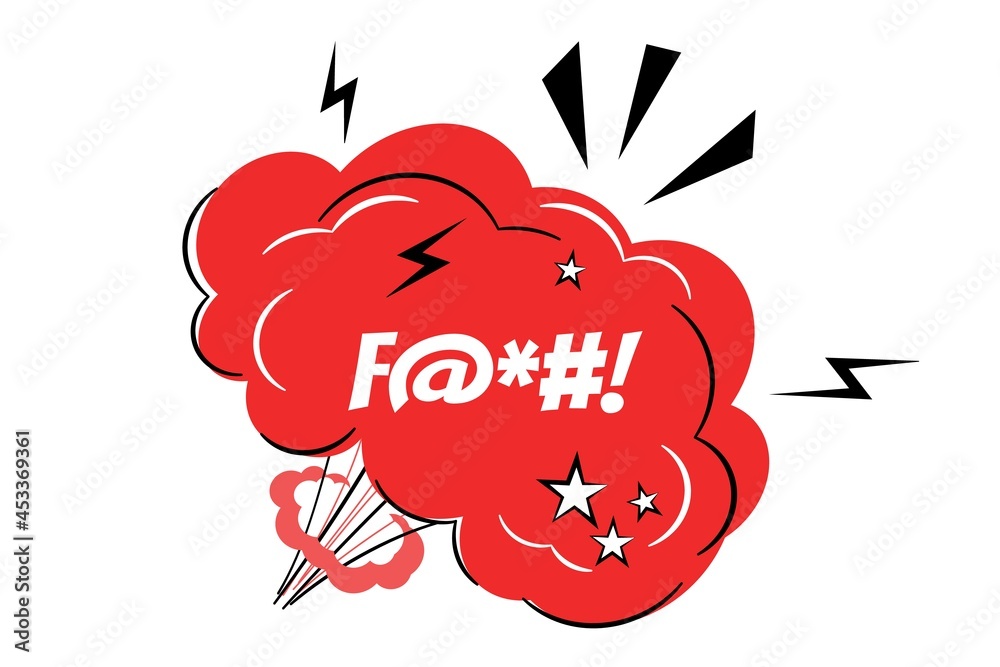 Comic speech bubble with swear words symbols Vector bad speech language ...