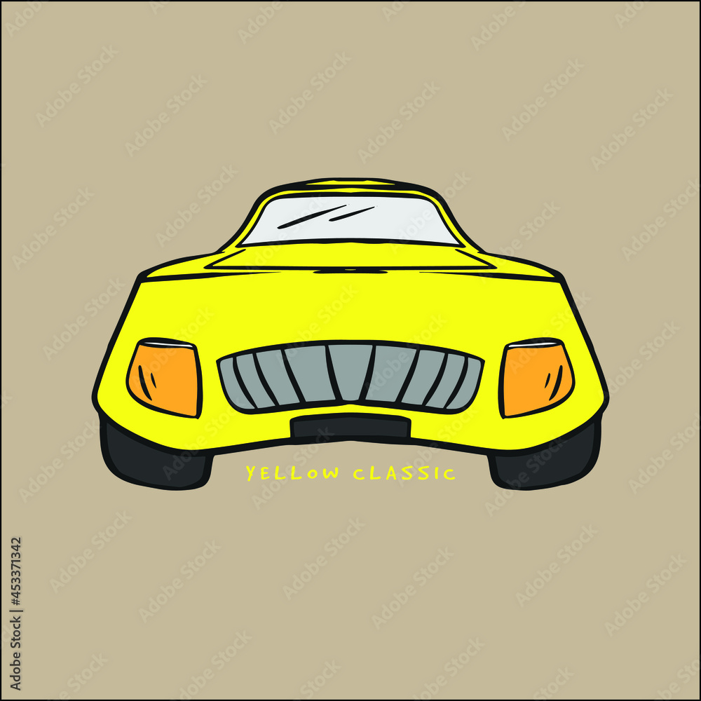 Amazing yellow classic car icon. Editable vector file for your brand ...