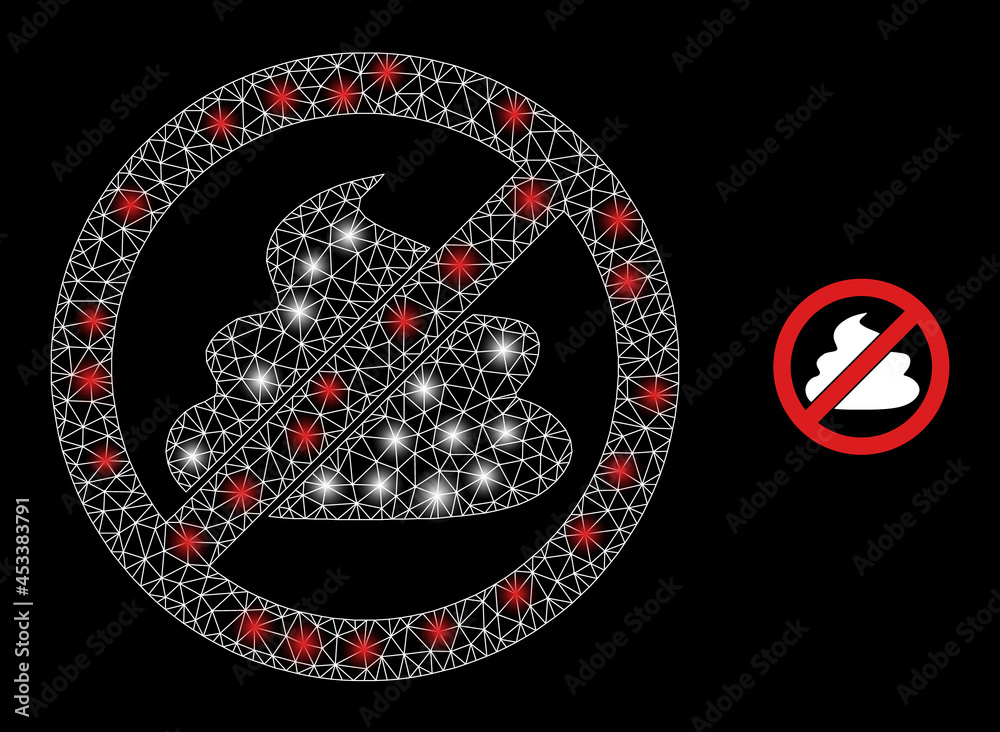 Glamour mesh vector stop shit with glow effect. White mesh, glare spots ...