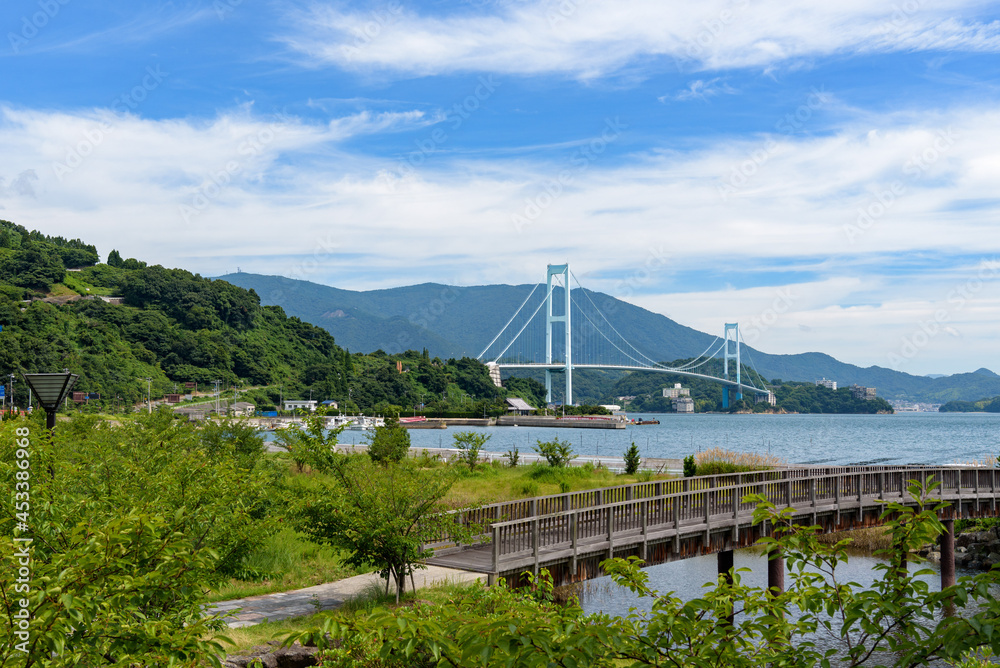 Coastal scenery of the Seto Inland Sea, Tobishima Seaway, View from ...