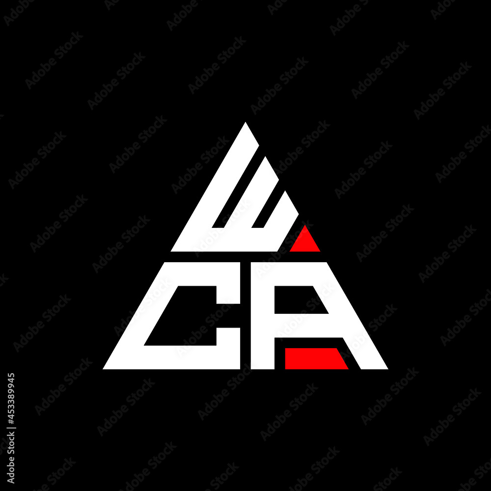 WCA triangle letter logo design with triangle shape. WCA triangle logo ...