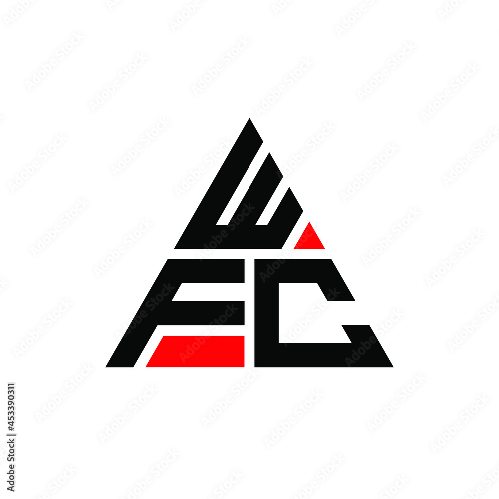 WFC triangle letter logo design with triangle shape. WFC triangle logo ...