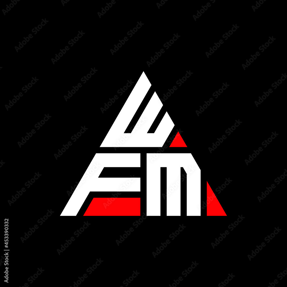 WFM triangle letter logo design with triangle shape. WFM triangle logo ...
