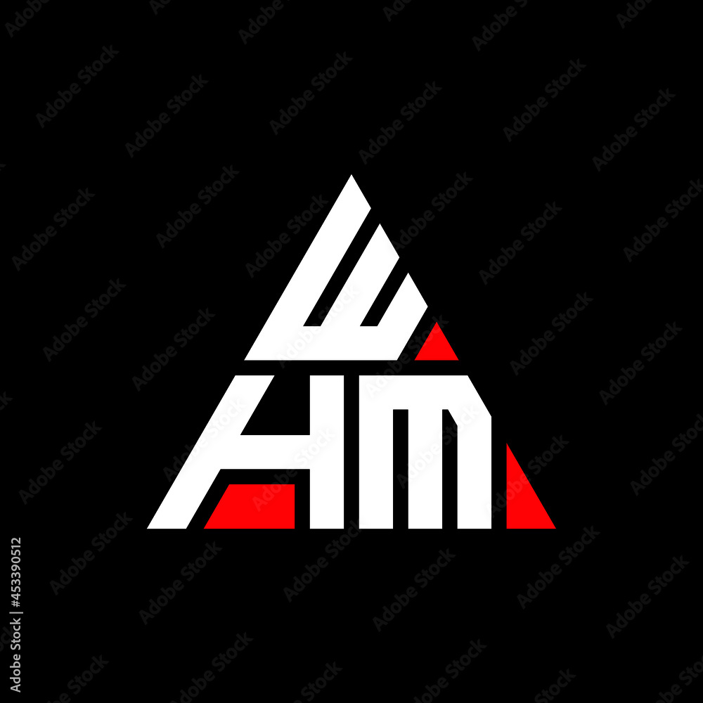 WHM triangle letter logo design with triangle shape. WHM triangle logo ...