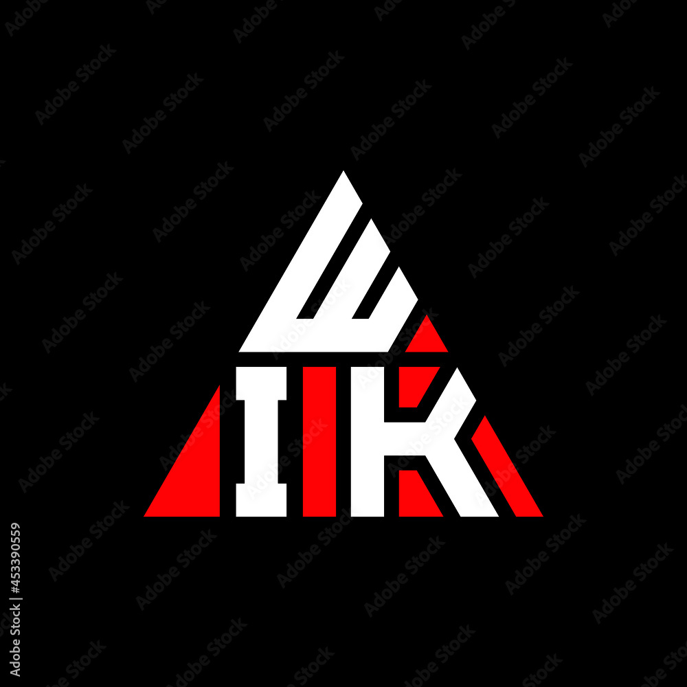 WIK triangle letter logo design with triangle shape. WIK triangle logo ...
