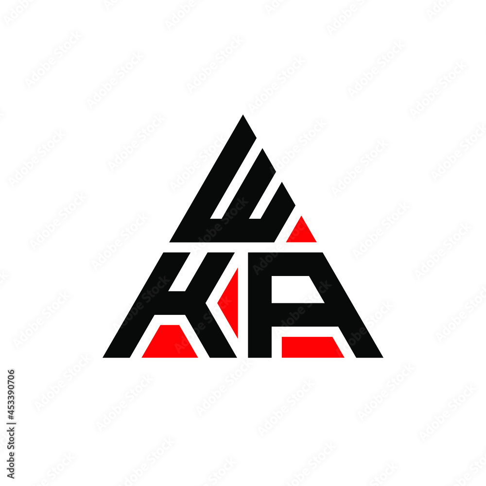 WKA triangle letter logo design with triangle shape. WKA triangle logo ...