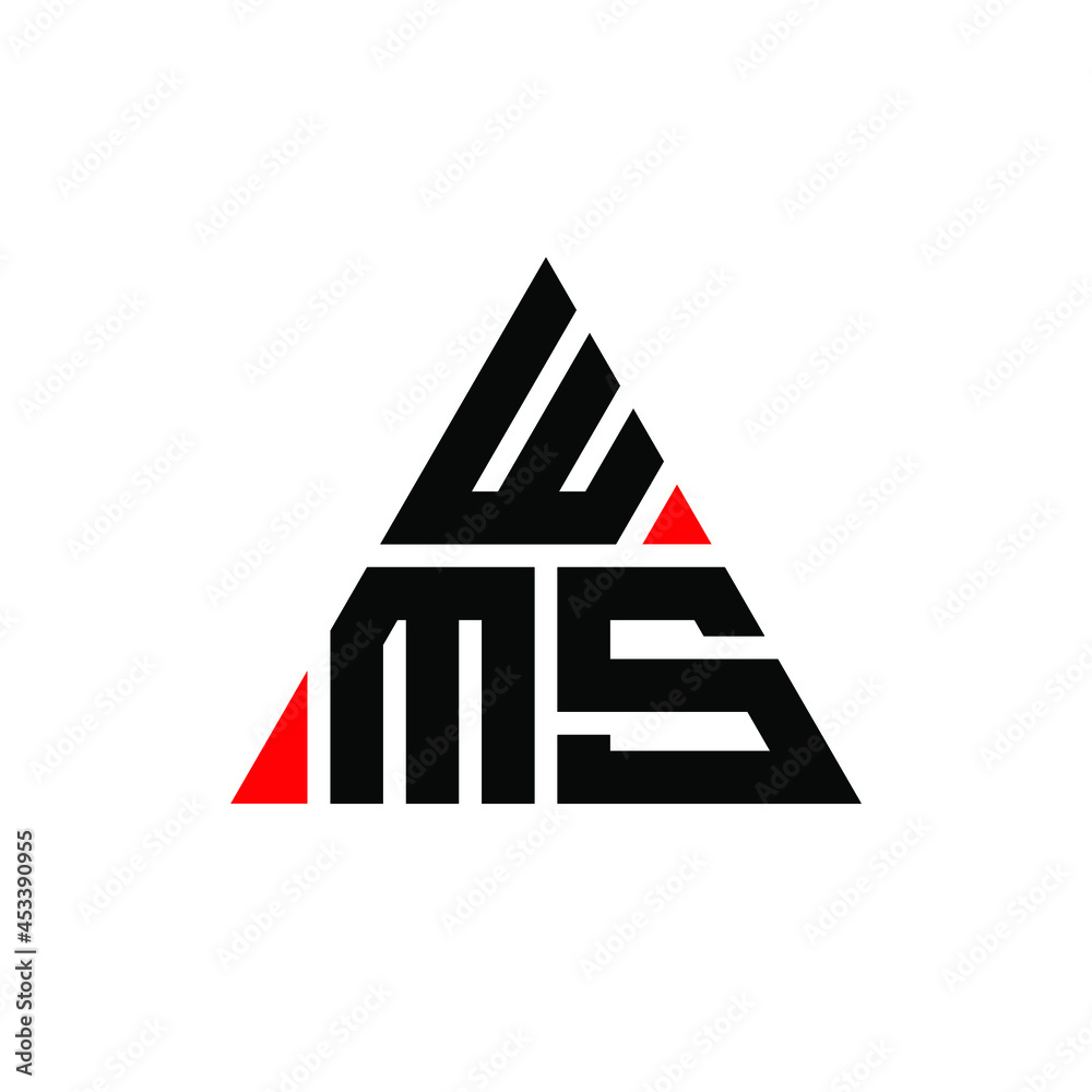 WMS triangle letter logo design with triangle shape. WMS triangle logo ...