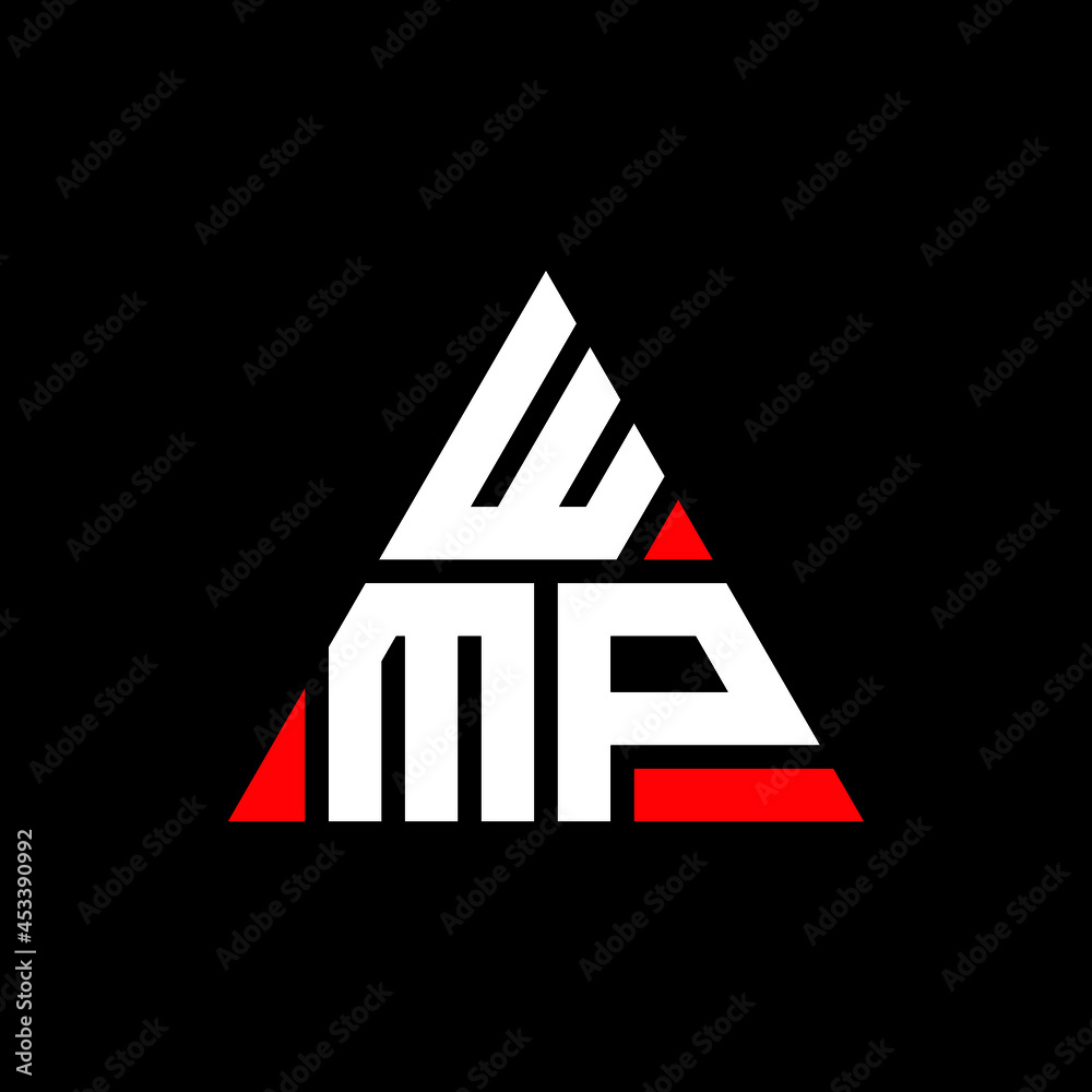 WMP triangle letter logo design with triangle shape. WMP triangle logo ...