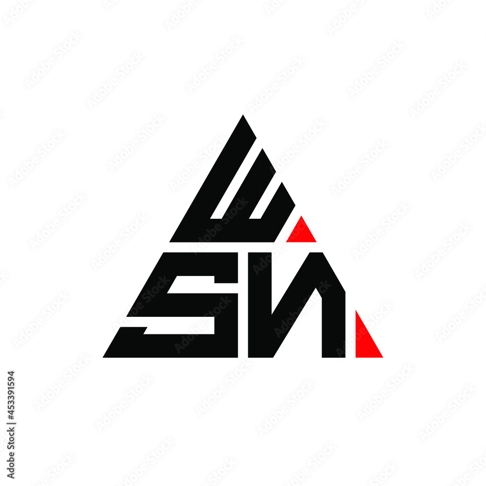 WSN triangle letter logo design with triangle shape. WSN triangle logo ...