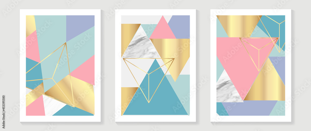 Abstract Math art background vector. Modern block color art wallpaper ...