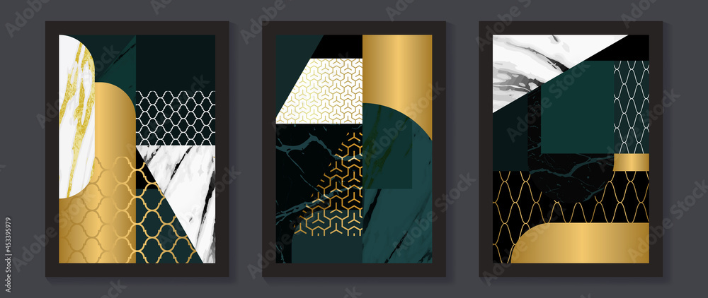 Abstract Math art background vector. Modern block color art wallpaper ...