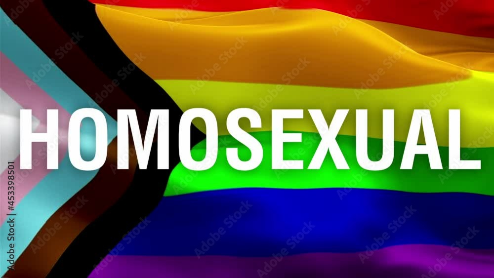 Homosexual text on Pride flag seamless loop. homosexual concept flag ...