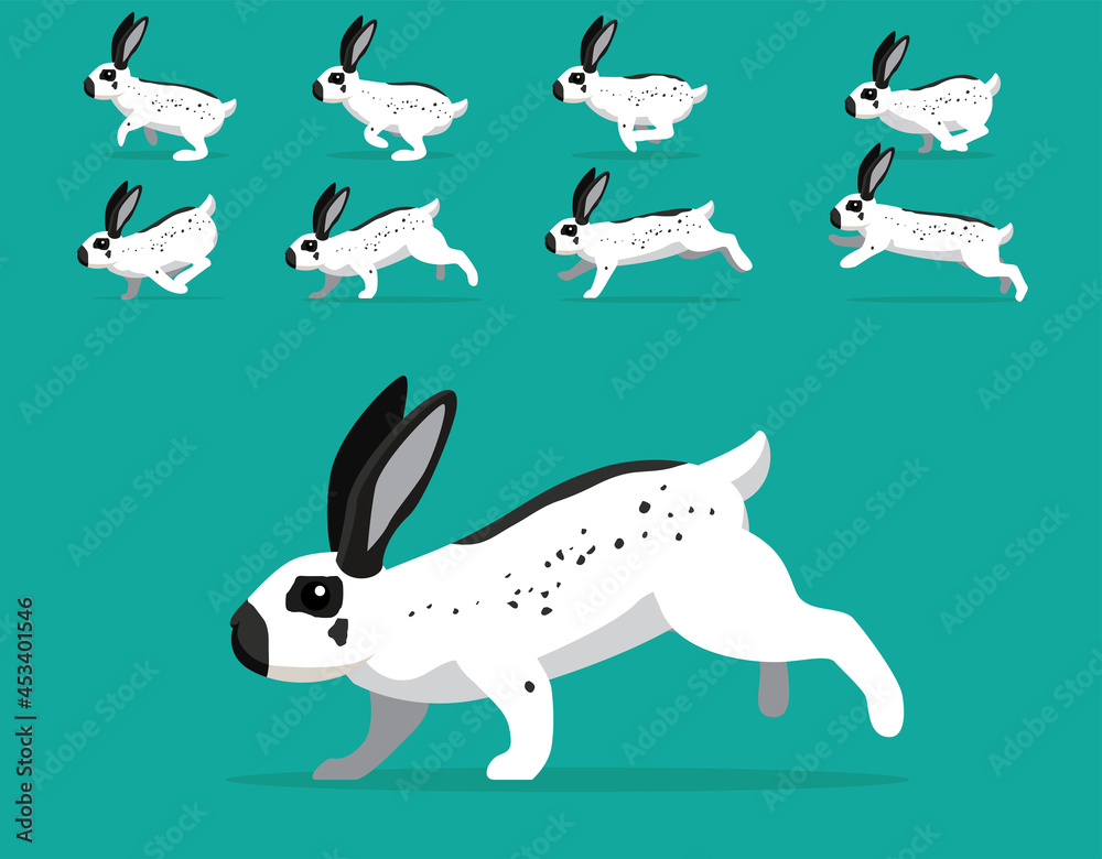 Animal Animation Sequence Rabbit English Spot Cartoon Vector Stock ...